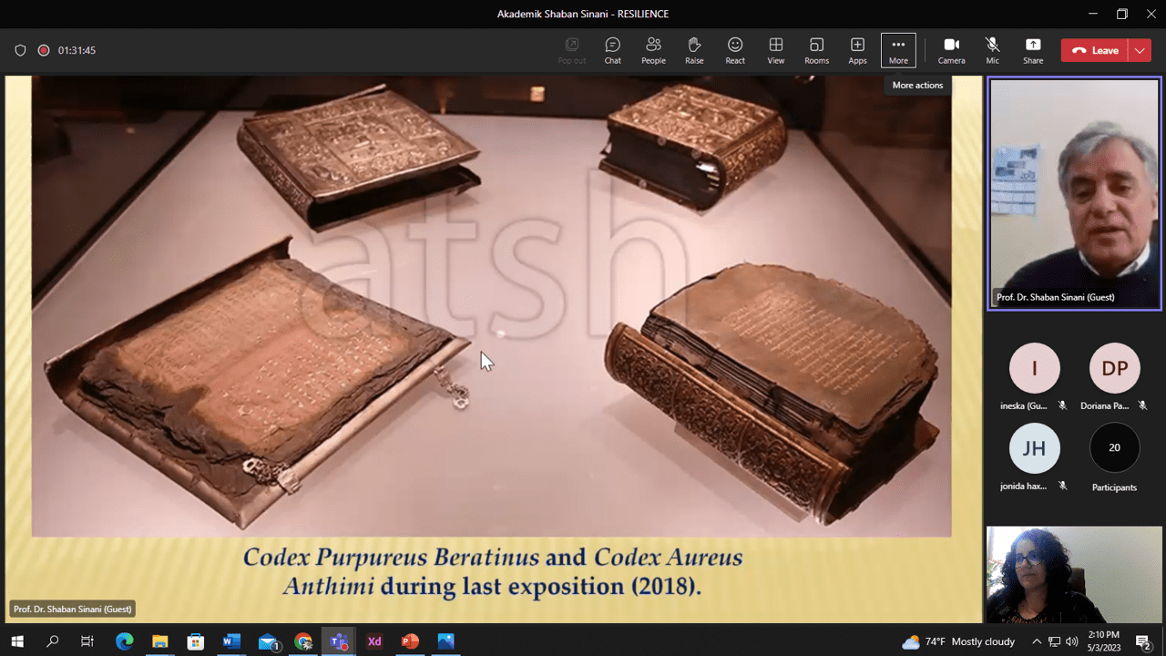 “RESILIENCE” Webinar “Codex Purpureus Beratinus” in UNESCO’s “Memory of the World” Programme ...